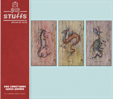 Second Life Marketplace - ♥ stuffs [sea creatures wood panels] ♥